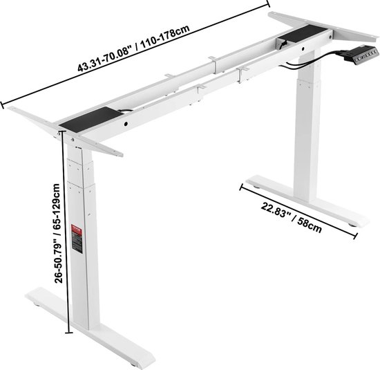 Elektrisch sta bureau frame - Stabureau - Zonder blad - Ergonomisch ...