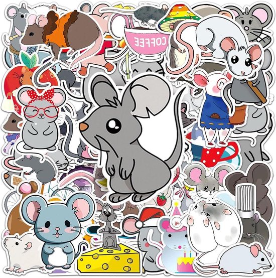 Pack of 100 cartoon mouse stickers - cute stickers for children ...