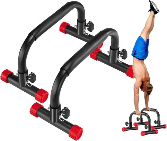 DD® Parallettes - Calisthenics - Dip Bars - 50x26x26cm - Rood | bol