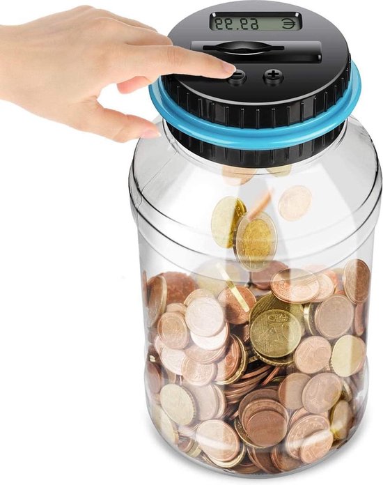 Automatic Digital Money Box- Counting Coins Container with LCD Display ...
