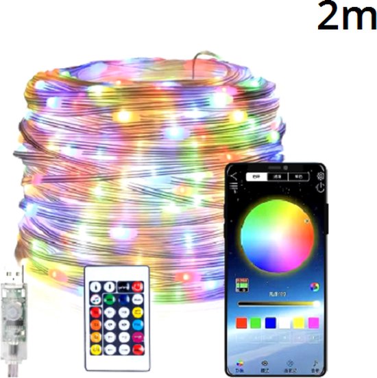 Smart LED Verlichting 2 Meter Snoer - Binnen en Buiten - USB ...