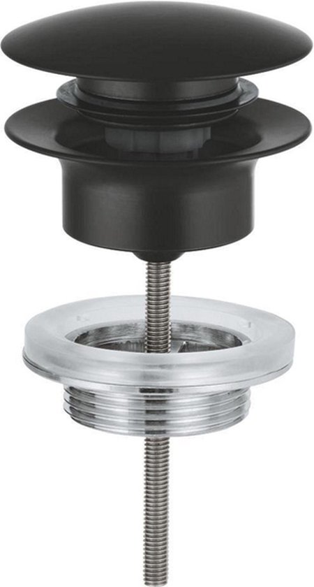 GROHE Waste Set - Ã˜63mm - push open - matte black | bol