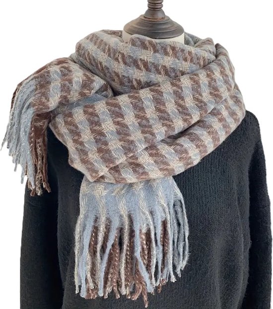 DEETJE - Dames Sjaal - Pied de Poule - Houndstooth - Winter Sjaal - Shawl - Herfst... | bol
