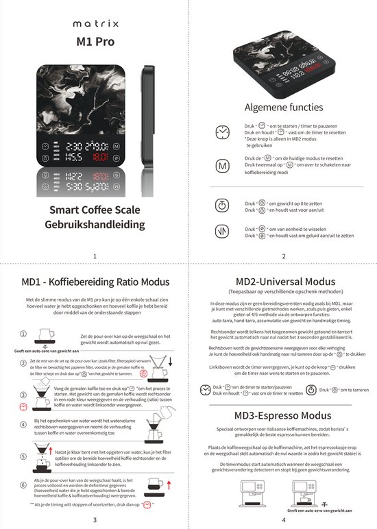 Matrix Pro - Espresso en Koffie Weegschaal - Barista Scale - 0,1 gram ...