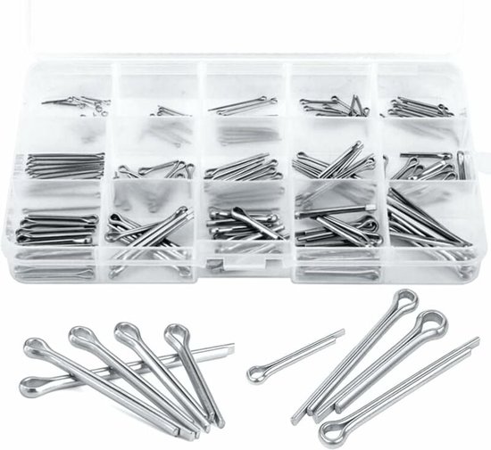 Splitpennen RVS - 150 stuks - 15 verschillende maten - Voor kleine ...