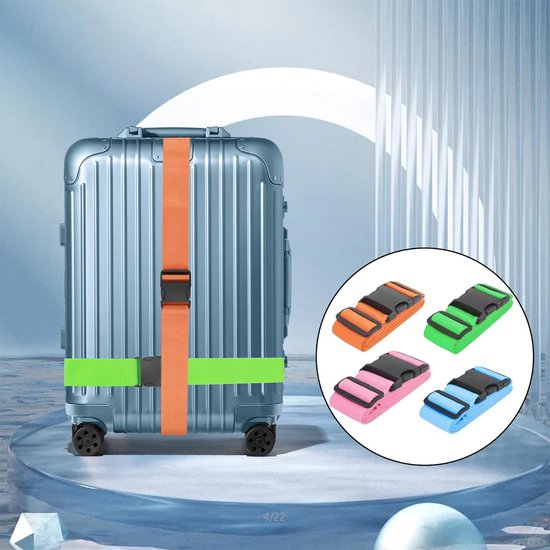 Set van 4 Kofferbanden voor Veiligheid en Herkenbaarheid van Bagage | bol