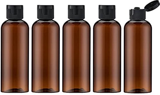 Flessenset van 100 ml voor cosmetica met flipdop, 5 stuks, inclusief ...