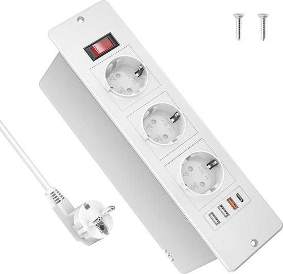 Inbouwstopcontact met USB-C en 3 USB-A poorten – Tafelstopcontact met ...
