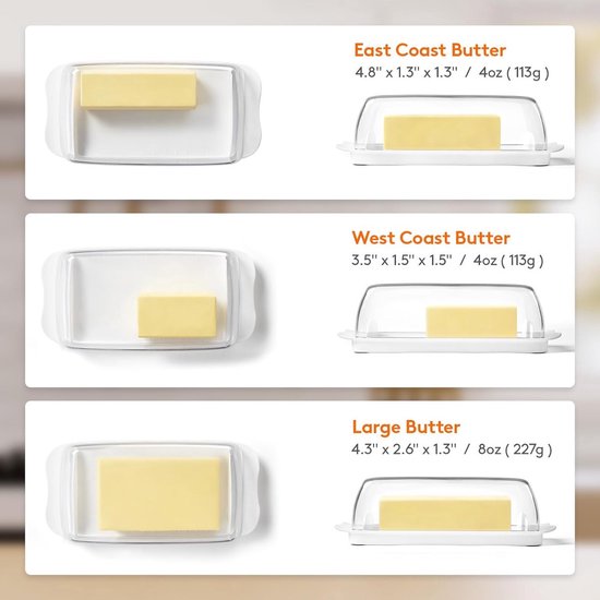 Botervloot kunststof met deksel voor 250 g boter boterschaal plastic ...