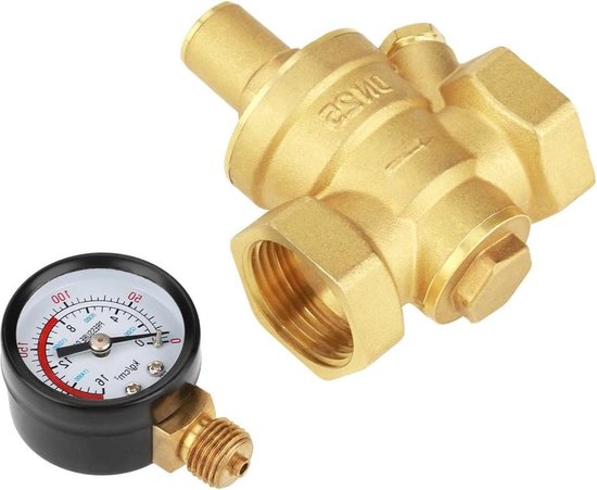 Verstelbare DN25 Messing Waterdrukregelaar - Waterdrukreduceerregelaar met Meter -... | bol