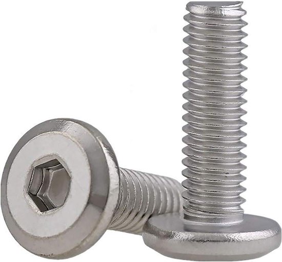 10Pcs Hex Socket Flanged Knob Screws - Stainless Steel Fasteners Tools ...