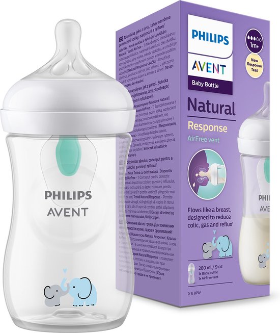 Philips Avent - AirFree Babyfles - Natural Response - Olifant - 1 stuk ...