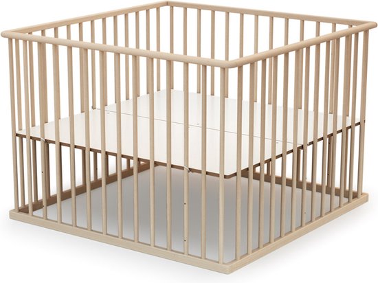 WEBABY Houten kinderbox in hout Beuken onbewerkt 100 x 100 cm | bol