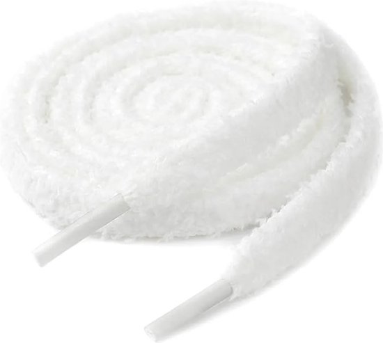 Hypedpair Fluffy Veters - 120CM - Wit - White - Fluffy Laces - Pluche veters | bol