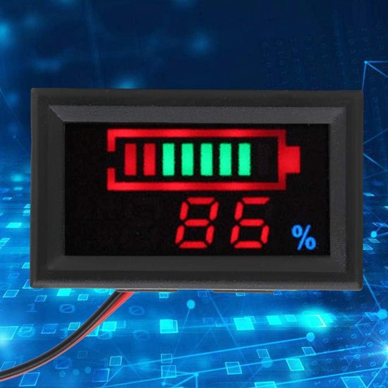 Batterijcapaciteit en Spanningsmeter Display met Alarm - Groene ...