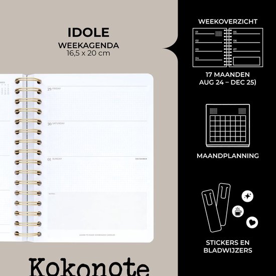 Agenda Vintage Forest Weekagenda 17 Maanden 2024 2025 Afspraakplanner ...