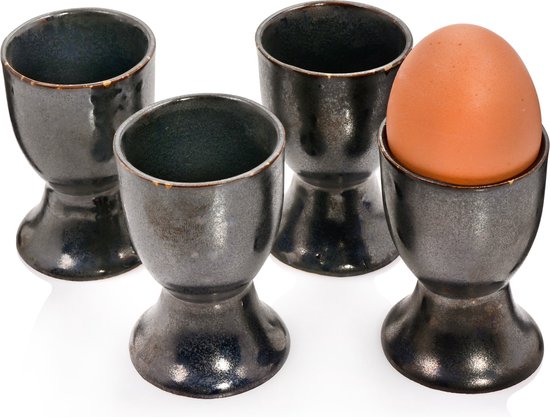 Tombey Eierdopjes van aardewerk, 4-delige set, eierdopjes, ontbijt ...