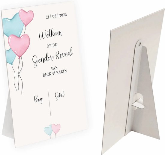 Stembord Gender Reveal Balloons | Unisex | 50 x 70 cm ...
