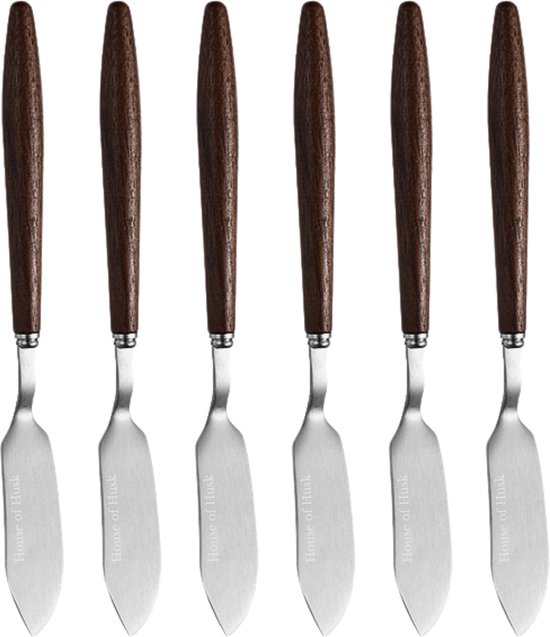 House of Husk Botermesjes met Walnoot Handvat - RVS - Botermes ...