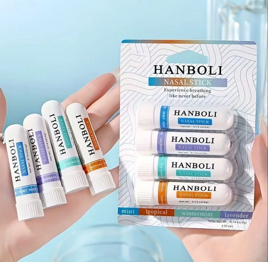 Hanboli Neus Inhaler Stick - Verfrissende Essentiële Sticks - 4 stuks | bol