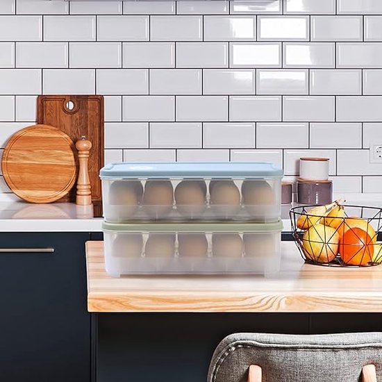 2 stuks eierdoos van kunststof, eieropbergdoos, eieropbergdoos, keuken ...