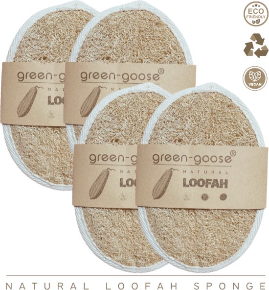 Natuurlijke exfoliërende Loofah-spons (4-packs), gemaakt met ...