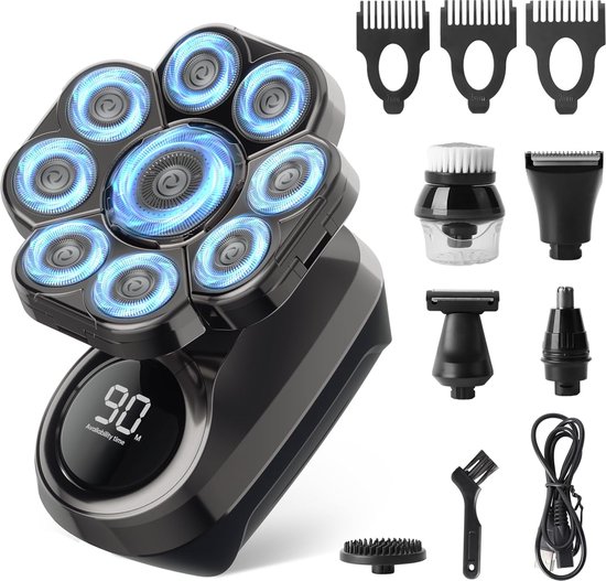 Lexium Skull Shaver - Scheerapparaat Mannen – Trimmer - Tondeuse - Hoofd Kaal Scheren | bol