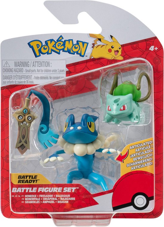 Pokémon Battle Figure Set 3-Pack Honedge, Bulbasaur #4, Frogadier 5 cm ...