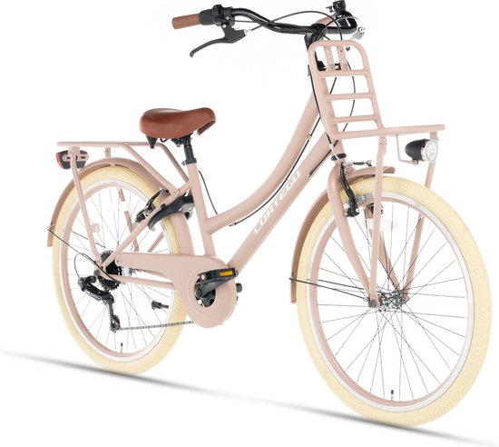 Cortego Transporter Meisjesfiets 24 inch - 7 Versnellingen - Zalm ...