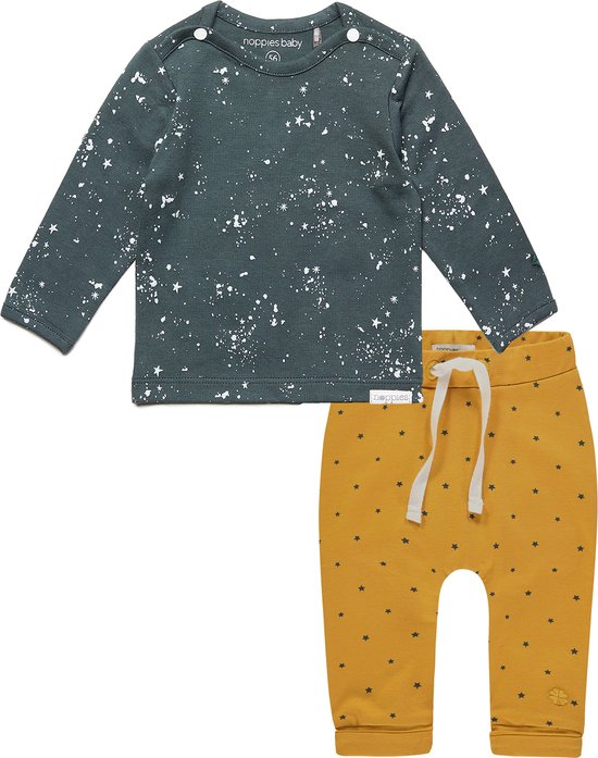 Noppies - kledingset - 2delig - Broek Kris Oker - Shirt Gale Dark Slade ...