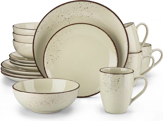 Venori Keramisch servies - Beige servies - 16-delig - 4 persoons ...