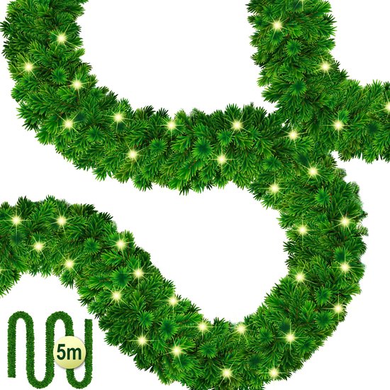 KESSER® Kerstslinger | Guirlande met 100 LED's warmwit Lampjes ...