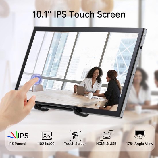 10.1 Inch Touchscreen Monitor 1024x600 IPS Display voor Raspberry Pi en ...
