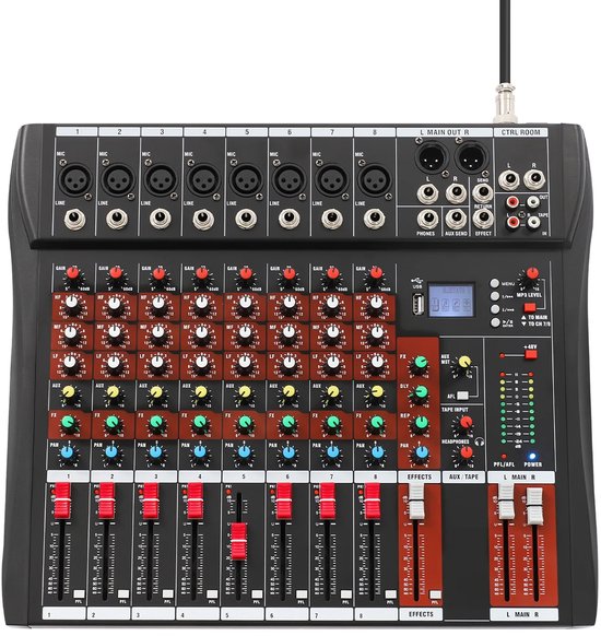 Rolu Mengpaneel – Mengpaneel Mixer – Professionele 8-Kanaals Mixer ...