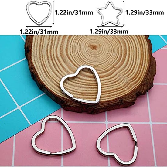 Metalen Sleutelhangers - Hart En Ster Vormen - 10 Stuks Mini ...