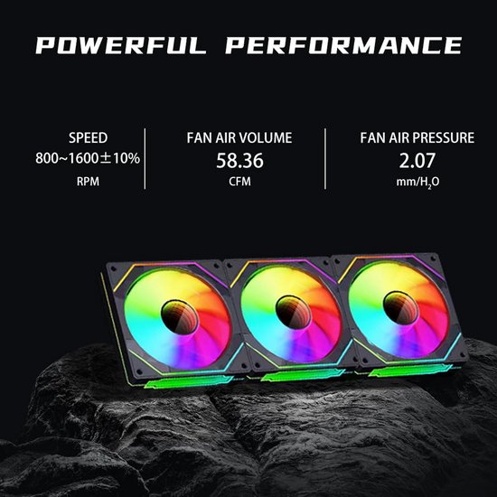 Set van 3 RGB PC Ventilatoren 120mm met Infinity Mirror Effect en PWM | bol