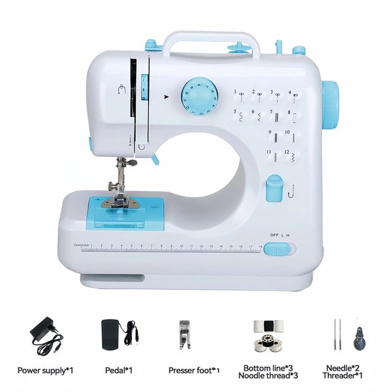Jurrys Naaimachine - Elektrisch - 12 Steken - Dubbele draad - 220V ...
