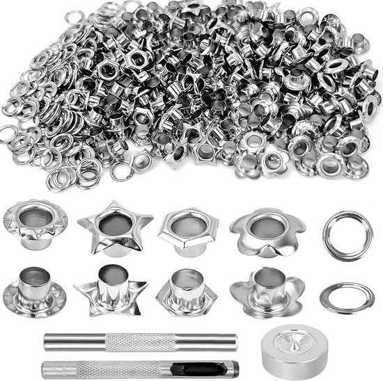 200 Stuks Metalen Oogjes Set 5mm - Inclusief Installatiegereedschap en ...