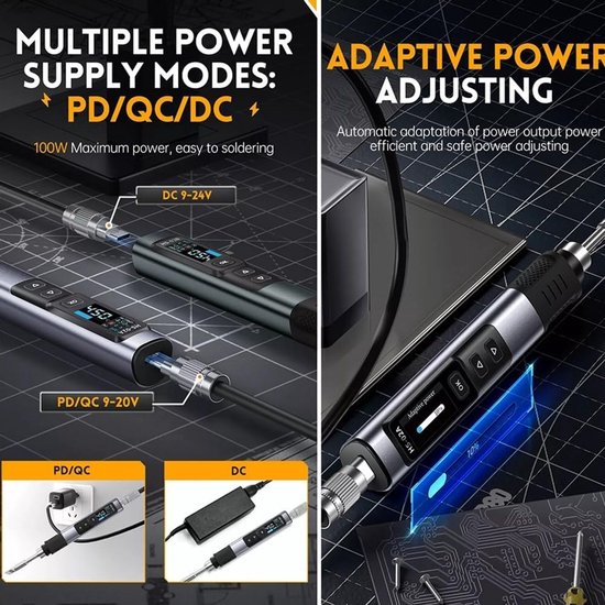 Elektrische Soldeerbout Set 100W Constante Temperatuur met HD ...