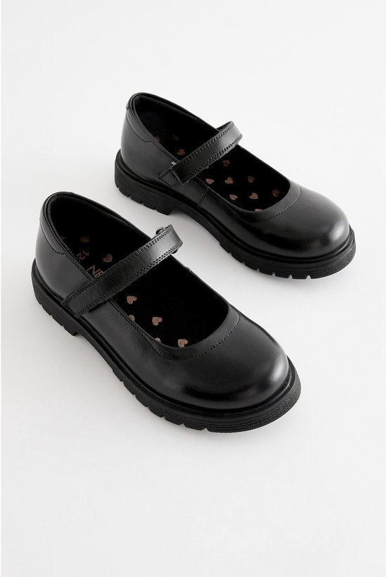 Next Dikke Mary Jane-schoolschoenen van leer met brede pasvorm (G) | bol