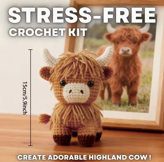 Crochet Stier Kit – DIY Haakpakket Knuffel – Compleet Haakset voor ...