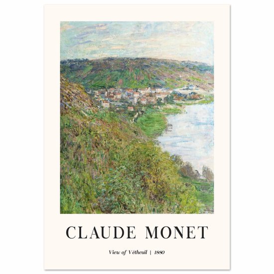Claude Monet - View of Vétheuil Poster met Lijst 50x70 cm | bol