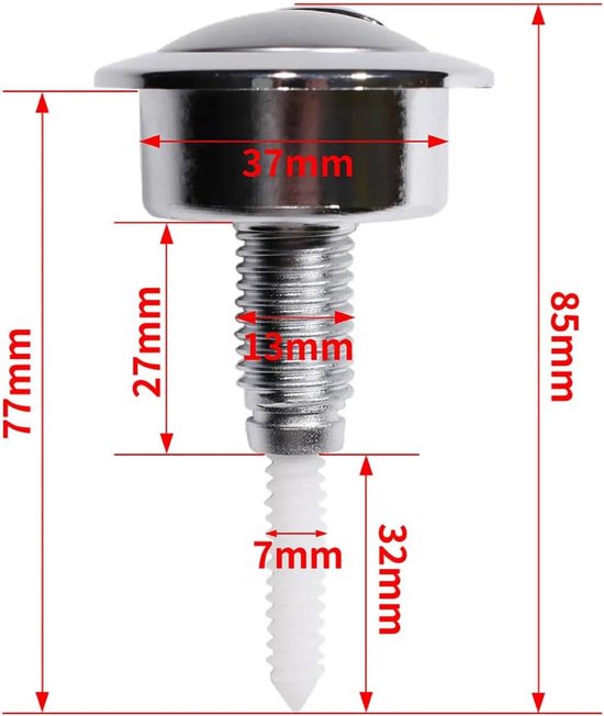Universele Dubbele Spoelknop voor WC-Spoelreservoir - Chroom | bol