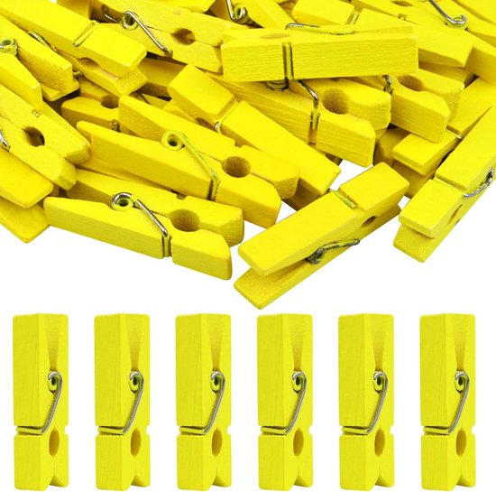 50 stuks Mini Houten Knijpers voor Foto's, Kaarten en Knutselen | bol