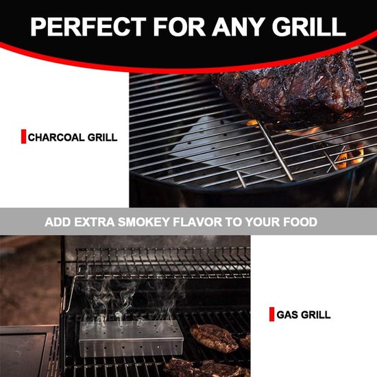 BBQ Smoker Box: RVS BBQ smoker box geschikt voor gas-, elektrische of ...