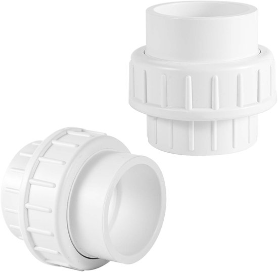 2pcs PVC Union Fittings, PVC Adapter (Socket x Socket) 5cm Slip Union ...