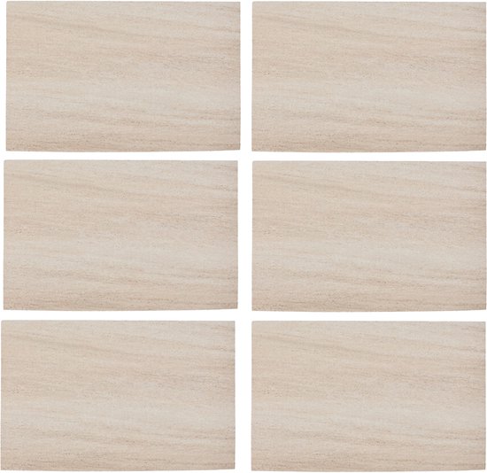 Secret de Gourmet tafel placemat - 12x - Natuursteen look - beige - pvc ...