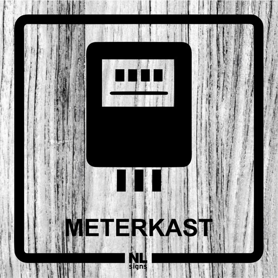 Bord meterkast 10x10 cm / Sign meter cupboard houtlook / wood (greywash ...