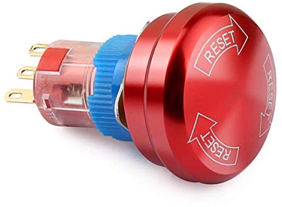 Noodstopschakelaar 16mm - Waterdichte Rond Zelfvergrendeling - 5A 5 ...