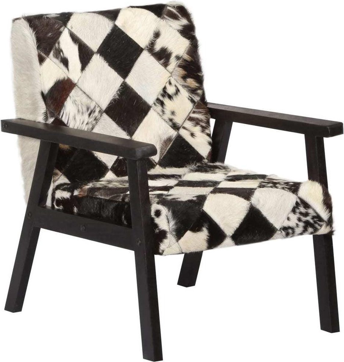 Fauteuil ECHT leer Wit Zwart / Loungestoel / Lounge stoel / Relax stoel ...